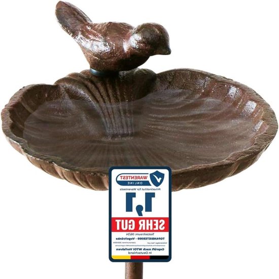 Vogelbad waterbad voor wilde vogels - met grondpen van gietijzer ...