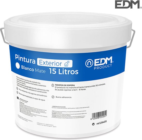 Verf EDM Wit Binnenkant/Buitenkant 15 L 15 L | bol