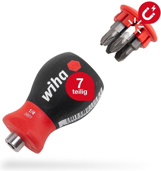 Wiha Schroevendraaier met bitmagazijn magnetisch Pozidriv, Phillips met 6 bits,... | bol