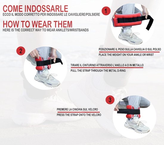 Ankle and Wrist Weight Wraps - Adjustable With Velcro Closure - for ...