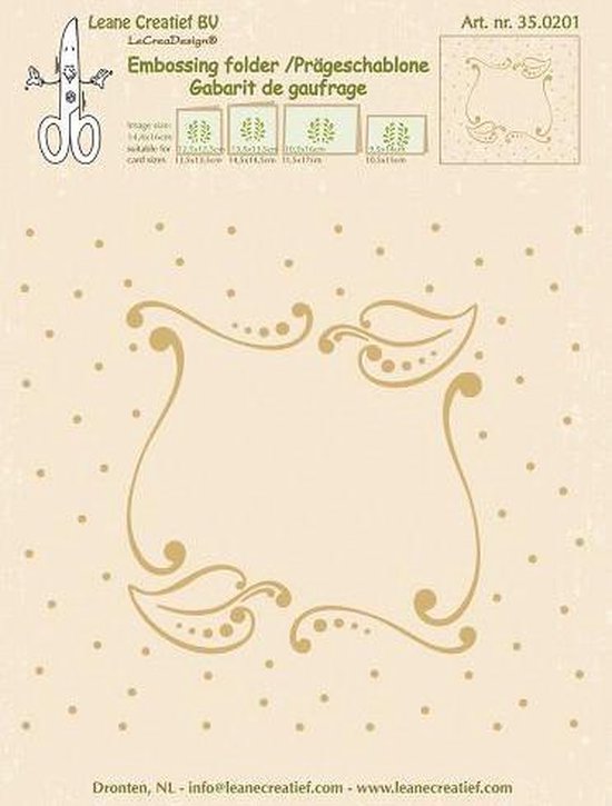 Embossing folder Frame leaves 14.4x16cm | bol