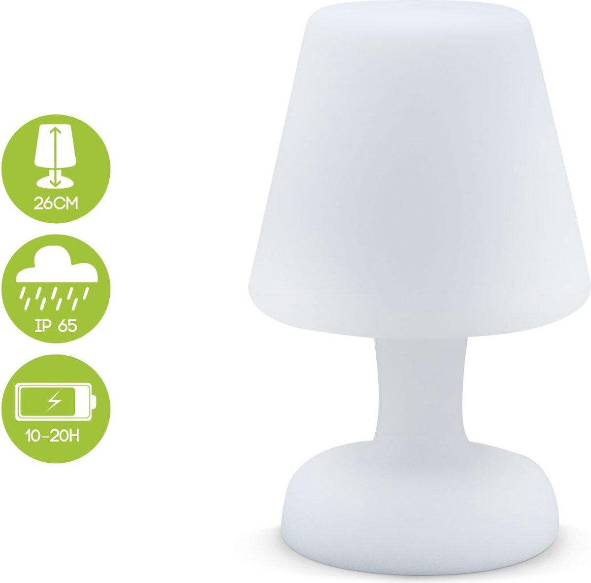 LED-tafellamp, 26cm, waterdicht, oplaadbaar | bol.com