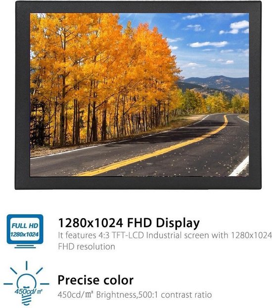 17 Inch High-resolution TFT-LCD Monitor, HDMI/BNC/AV/VGA Input ...