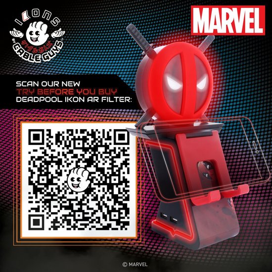 Marvel: Deadpool Ikon Light-Up Phone and Controller Stand | bol.com