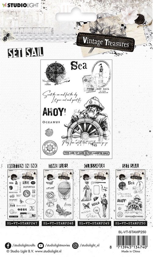 Studio Light Vintage Treasures Clear stamp Set sail | bol