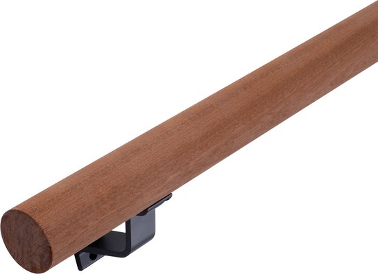 Trapleuning rond Ø 38mm - Mahonie - Rechte uiteinden - 150 cm | bol.com