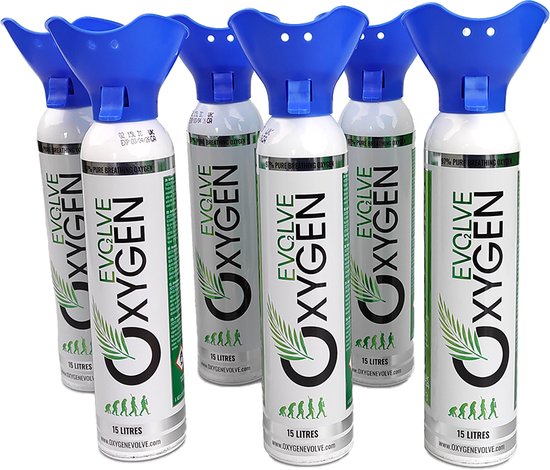Evolve Oxygen 6x 15L - Pure Zuurstof (97%) - Zuurstoffles - 90L | bol.com