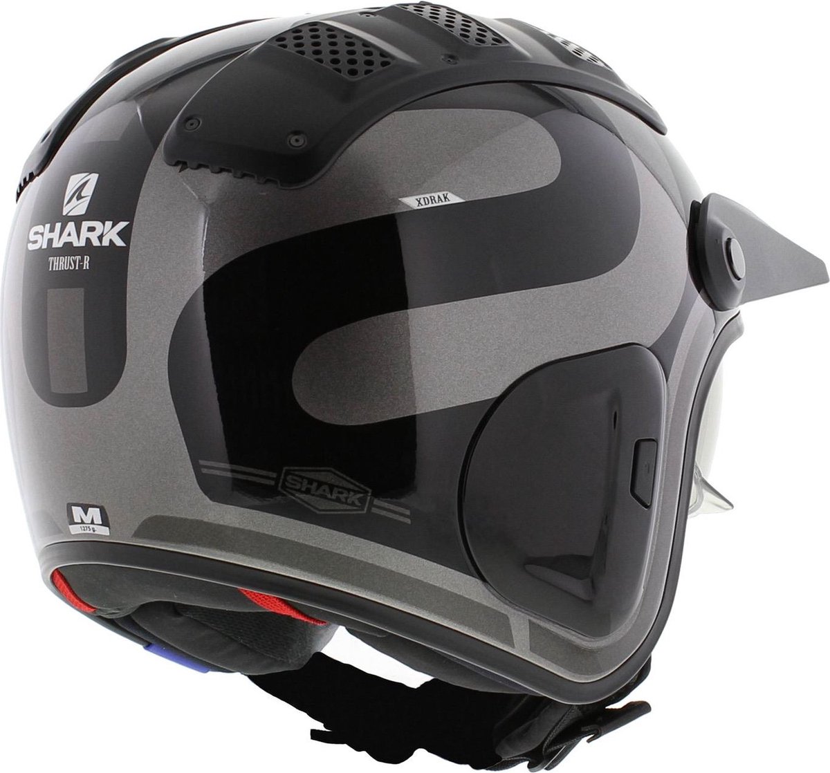 Shark X-Drak 2 Trail Helm Thrust-R glans antraciet zwart XS - Motorhelm ...