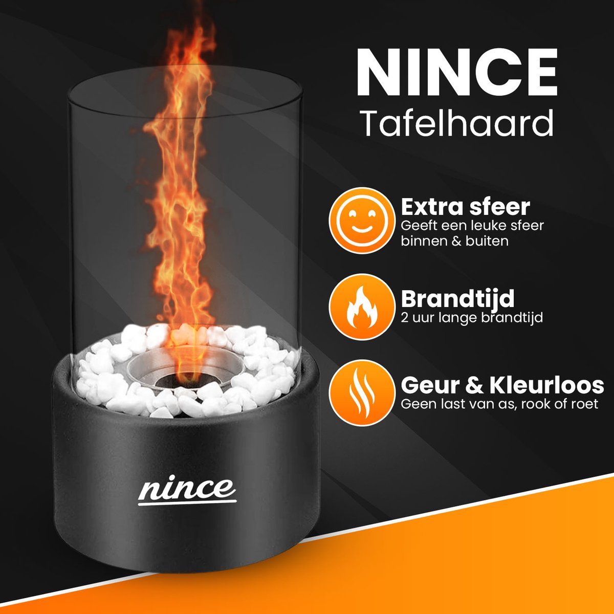 Nince Tafelhaard - Sfeerhaard Bio Ethanol - Mat Zwart – Tafelhaard ...