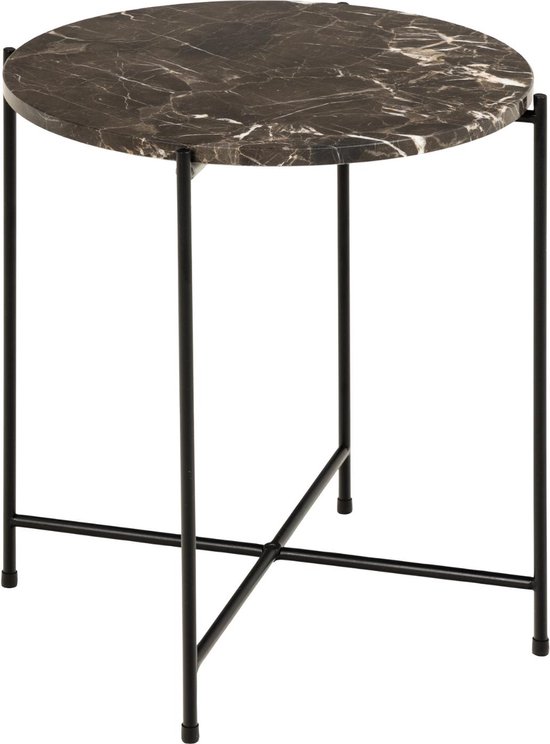 Bijzettafel Cardinham Marmer Bruin Ø42x45cm - Giga Living | bol.com