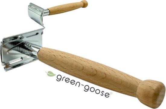 green-goose Klassiek Scheermes met Scheerzeep en Scheerkwast | Bamboe | bol