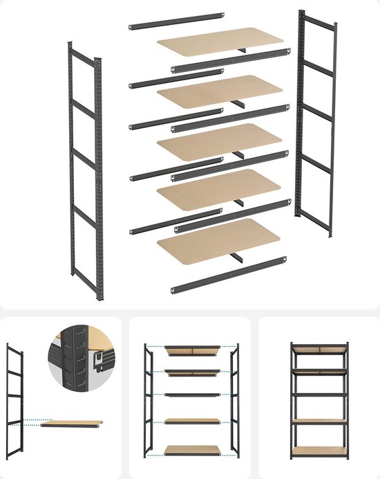 Opbergrekken Eliana - Heavy Duty Planken - Set van 2- 180x90x40cm ...