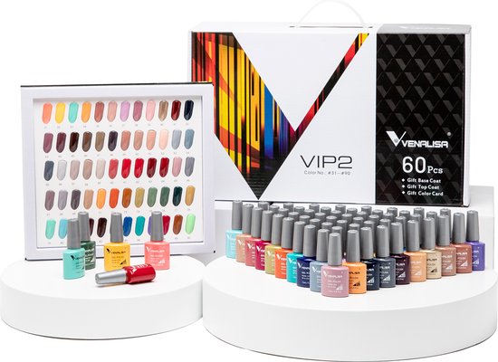 Venalisa - VIP2 - Gel nagellak - Giftset- 60 kleuren - Starterskit ...