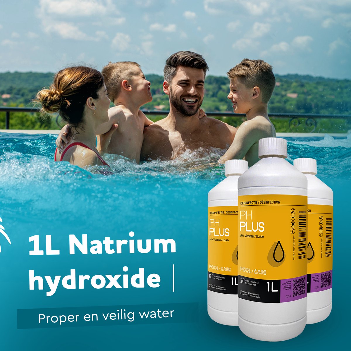 Pool-Care - pH plus - pH plus zwembad - pH+ - Natronloog - 1 l ...