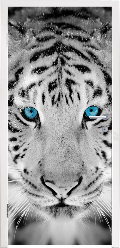 Deursticker Tijger - Winter - Dieren - 85x215 cm - Deurposter | bol