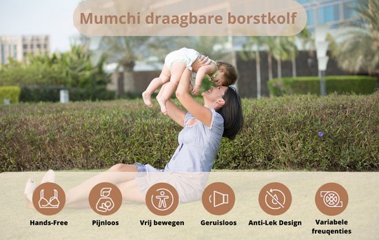 Mumchi Handsfree borstkolf BPA vrij - Enkele elektrische draagbare ...