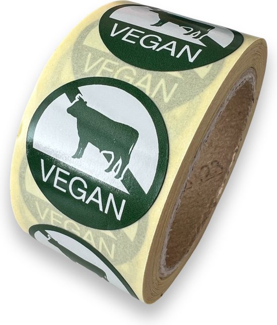 Vegan sticker - 250 Stuks - rond 25mm - voedseletiket - HACCP | bol