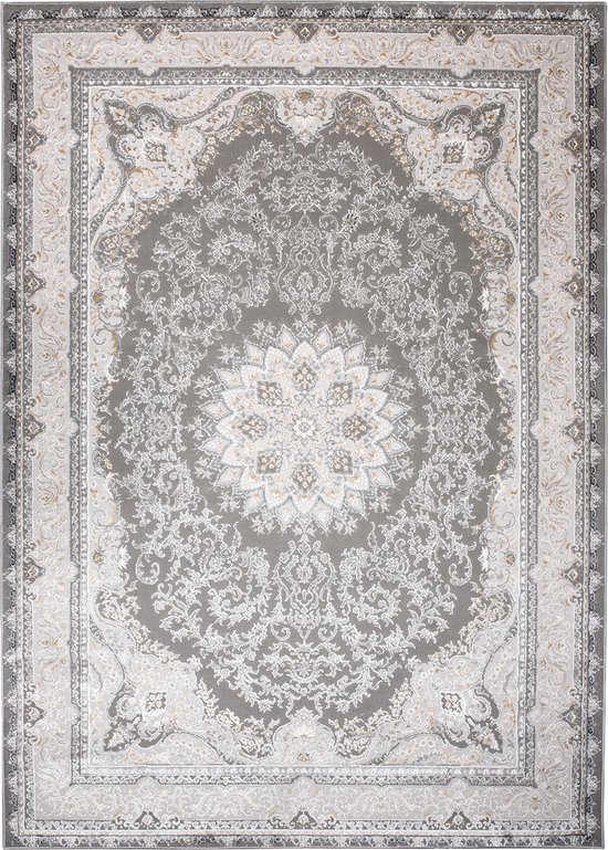 Tapiso Hera Vloerkleed Lichtgrijs Vintage Oosters Tapijt Maat- 140x200 ...