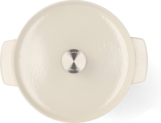 KitchenAid braadpan 22cm - geëmailleerd gietijzer - amandel wit - rond ...