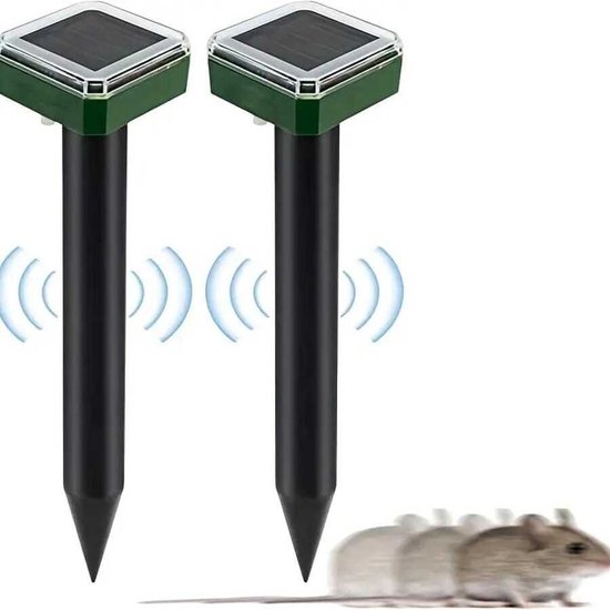 2 stuks Solar Mouse Repellent Ultrasone mollenspray Solar Sound Wave ...
