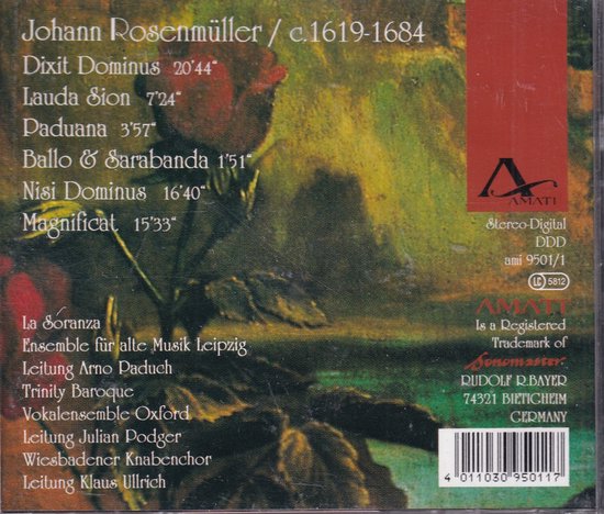 Vesperpsalmen en Magnificat - Johann Rosenmüller - La Soranza, Ensemble ...