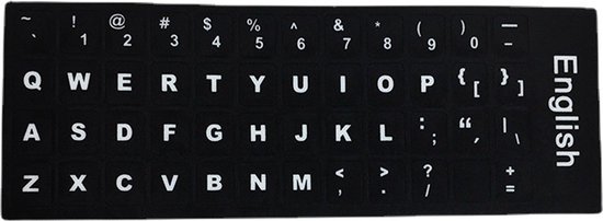 Qwerty Toetsenbord Sticker - Zwart | bol