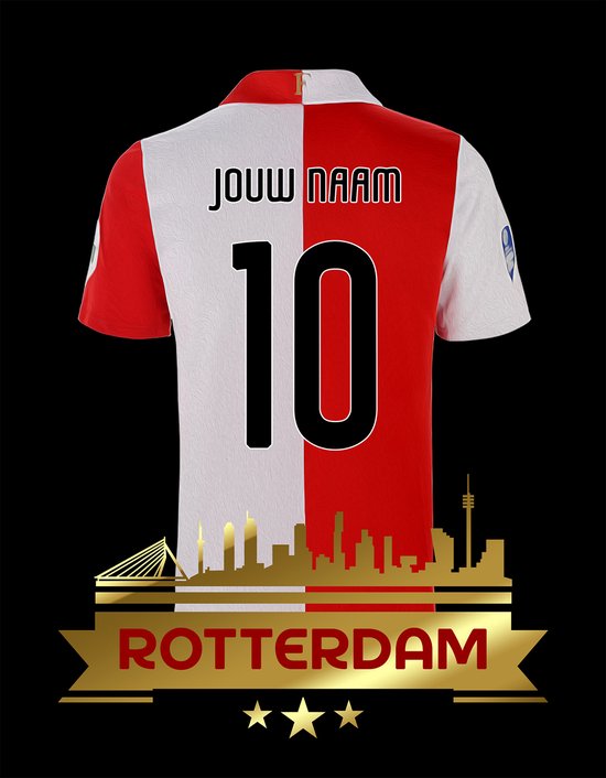 Feyenoord Poster Voetbal Shirt met Skyline 2023 - A2 Formaat 42x59cm ...