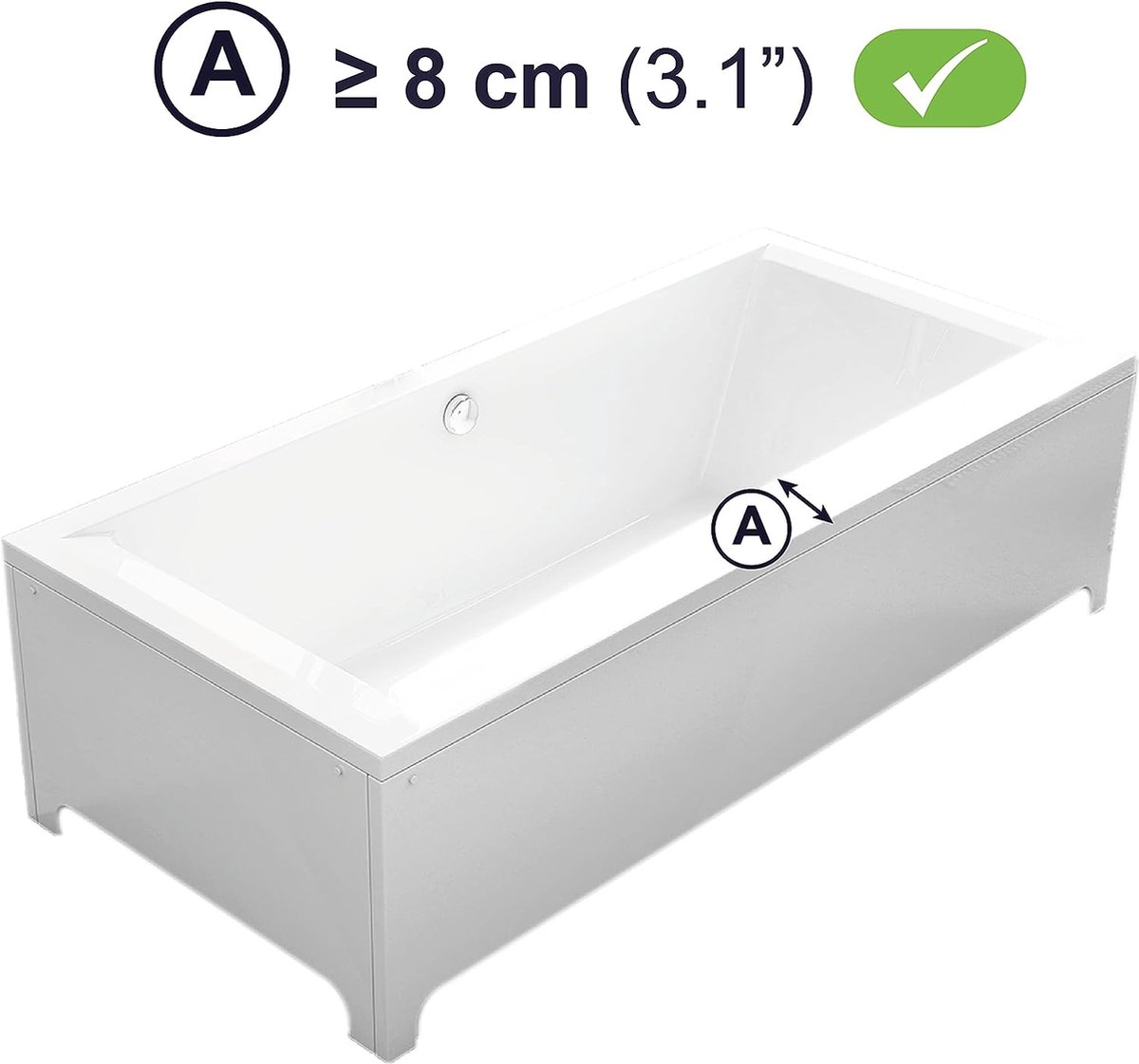 Badkuip instaphulp voor senioren (badkuipen met gladde rand ≥ 8 cm ...