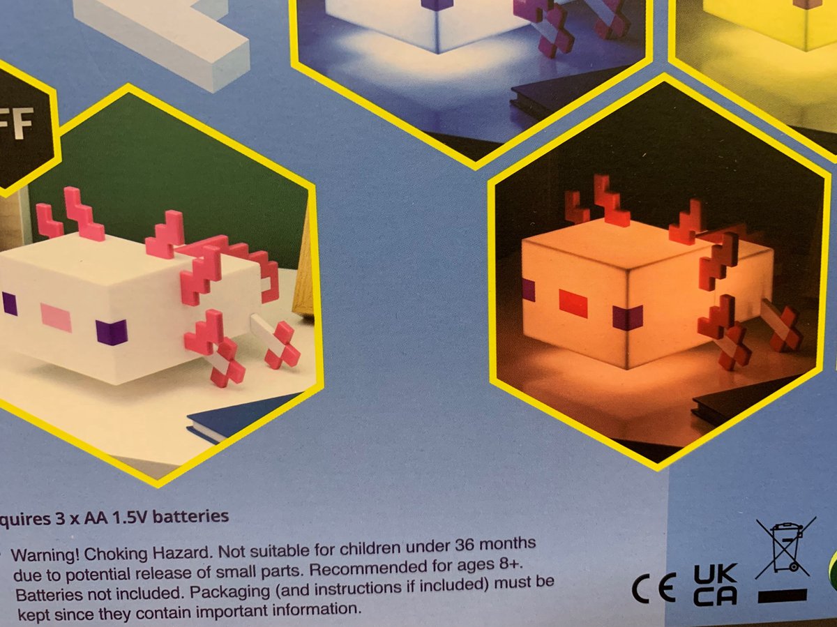 Minecraft - Axolotl Lamp - Verandert in 5 Kleuren - 21cm | bol.com