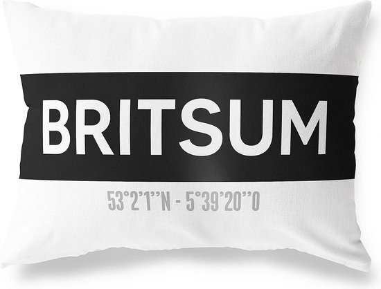 Tuinkussen BRITSUM - FRIESLAND met coördinaten - Buitenkussen ...