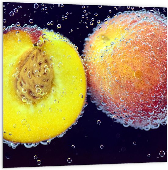 PVC Schuimplaat - Perzikken onder Water - 100x100 cm Foto op PVC ...