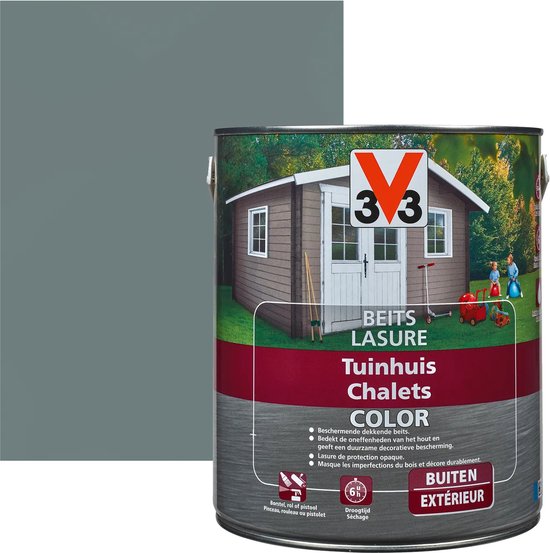 V33 houtbeits Tuinhuis windstorm zijdeglans 2,5L | bol.com