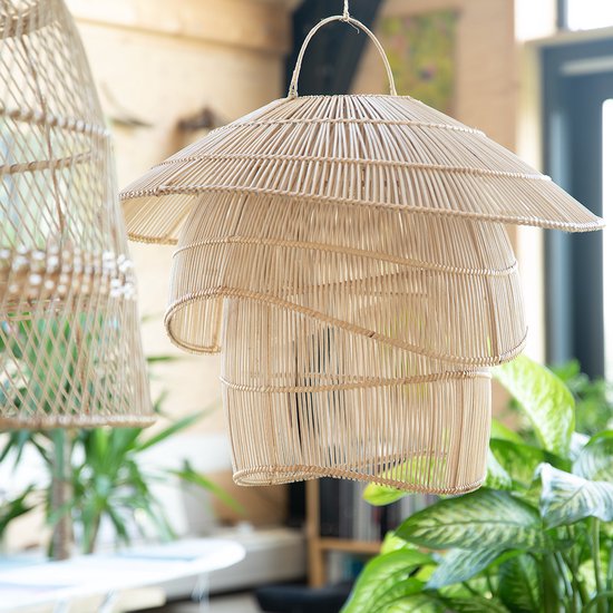 Hanglampen - lamp Japan - natuurlijk rotan - lamp eettafel - 65x70 ...