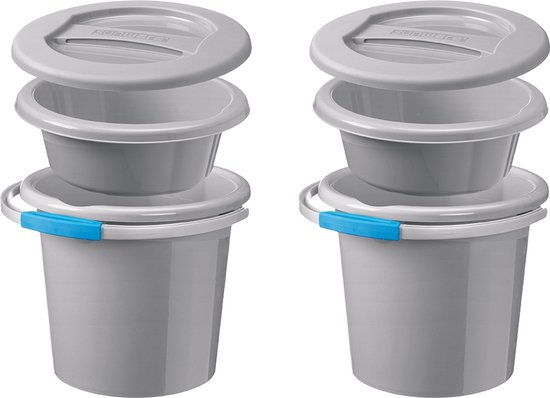 Sunware - Water-line emmer set 12L grijs - Set van 2 | bol.com