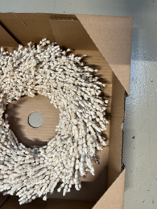 Krans, BERGTIJM, 25cm, wit naturel | bol