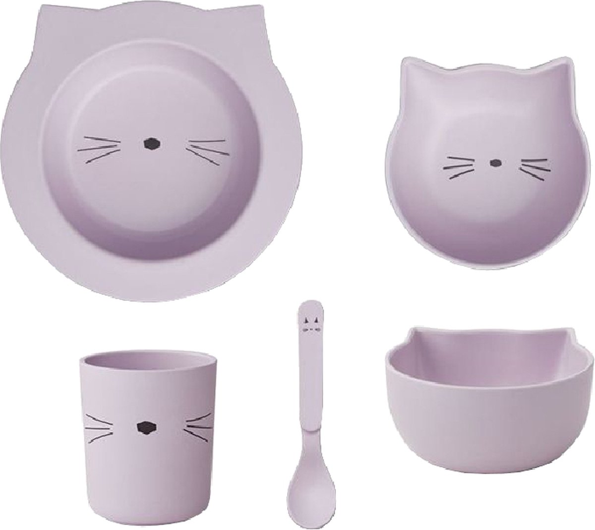 Liewood Cat Dinerset Light Lavender | bol