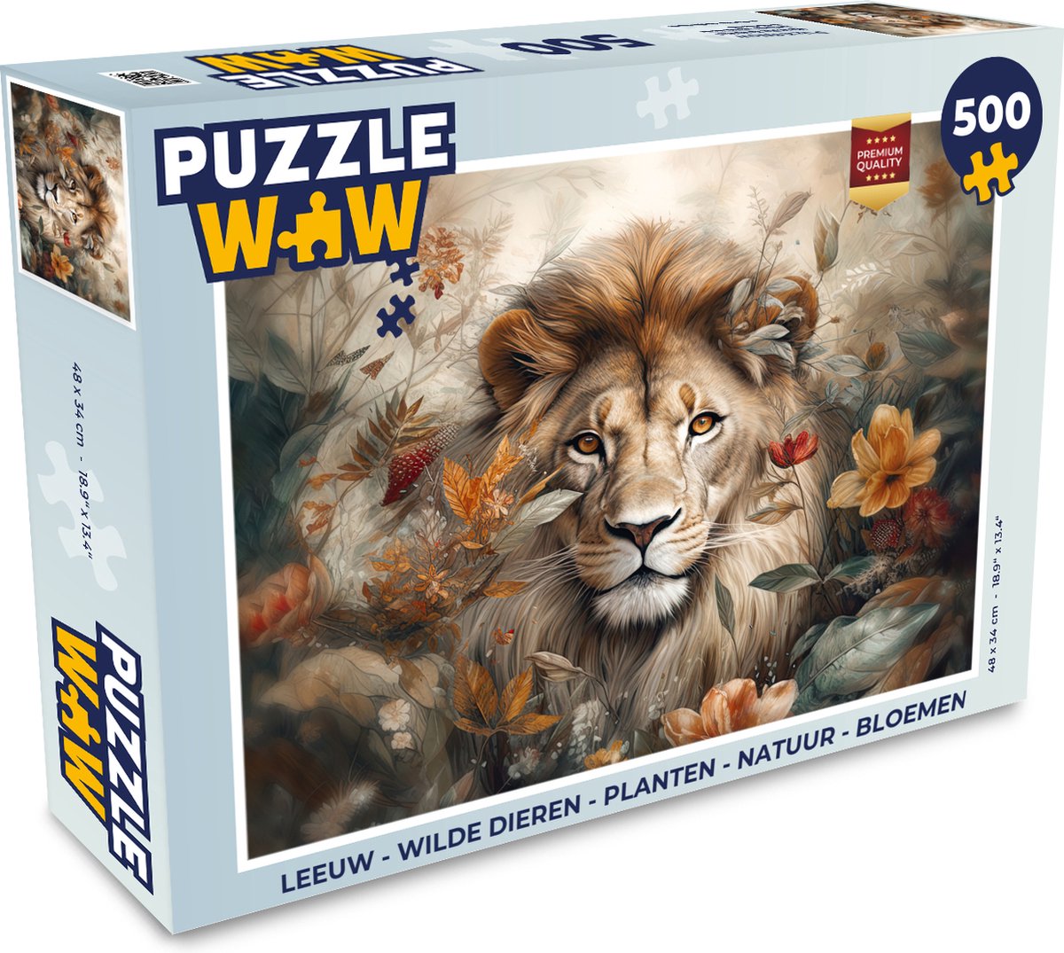 Puzzel Leeuw - Wilde dieren - Planten - Natuur - Bloemen - Legpuzzel ...
