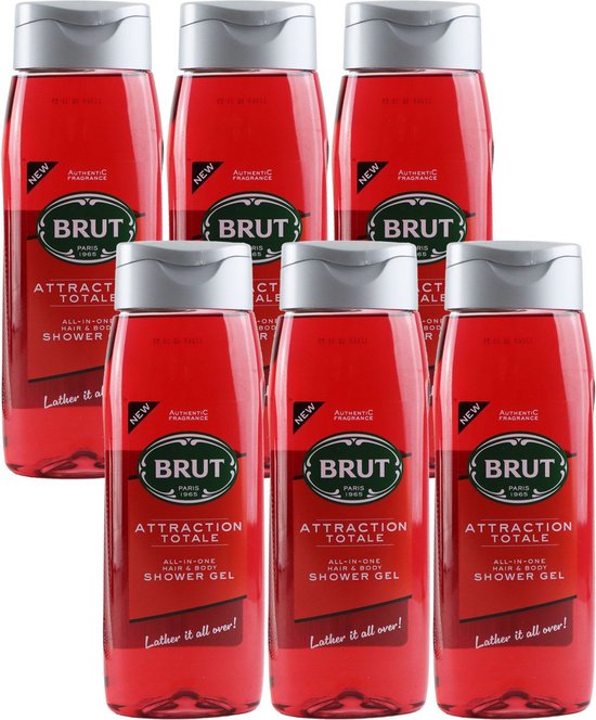 Brut Attraction Totale - All-in-one douchegel - Voor Haar & Lichaam - 6 ...
