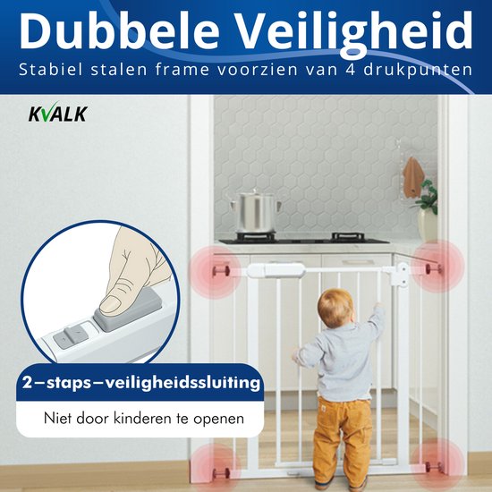 KVALK - Traphekje zonder boren - Kinderhekje - secundair lock systeem ...
