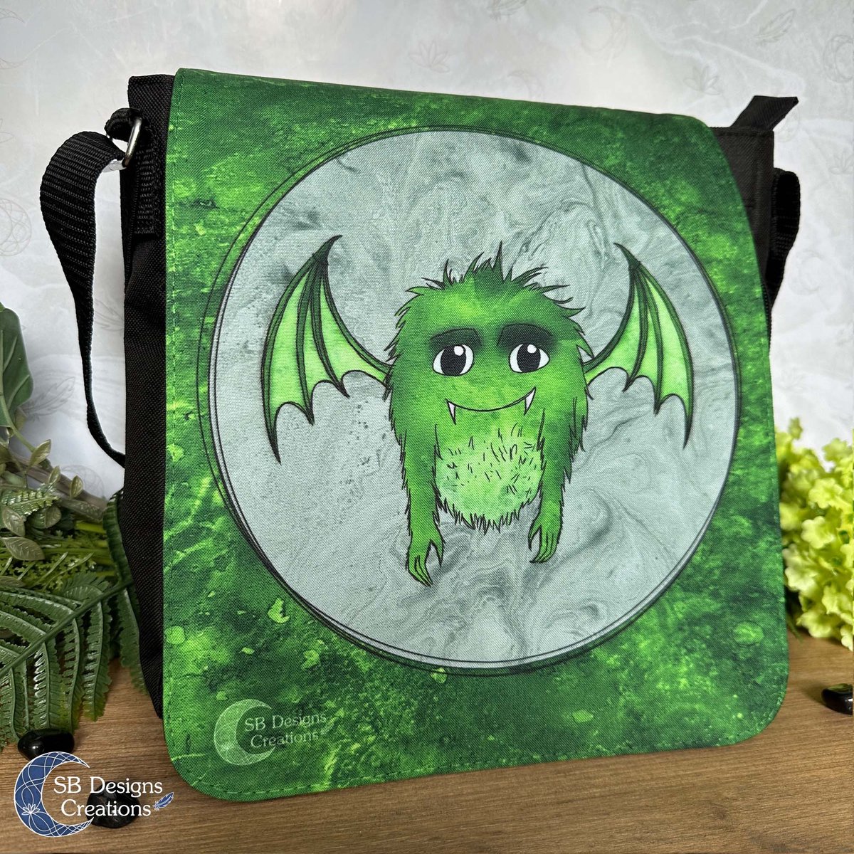 Lief Groen Monstertje Schoudertas - Fantasy Schoudertas Magisch Wezen ...