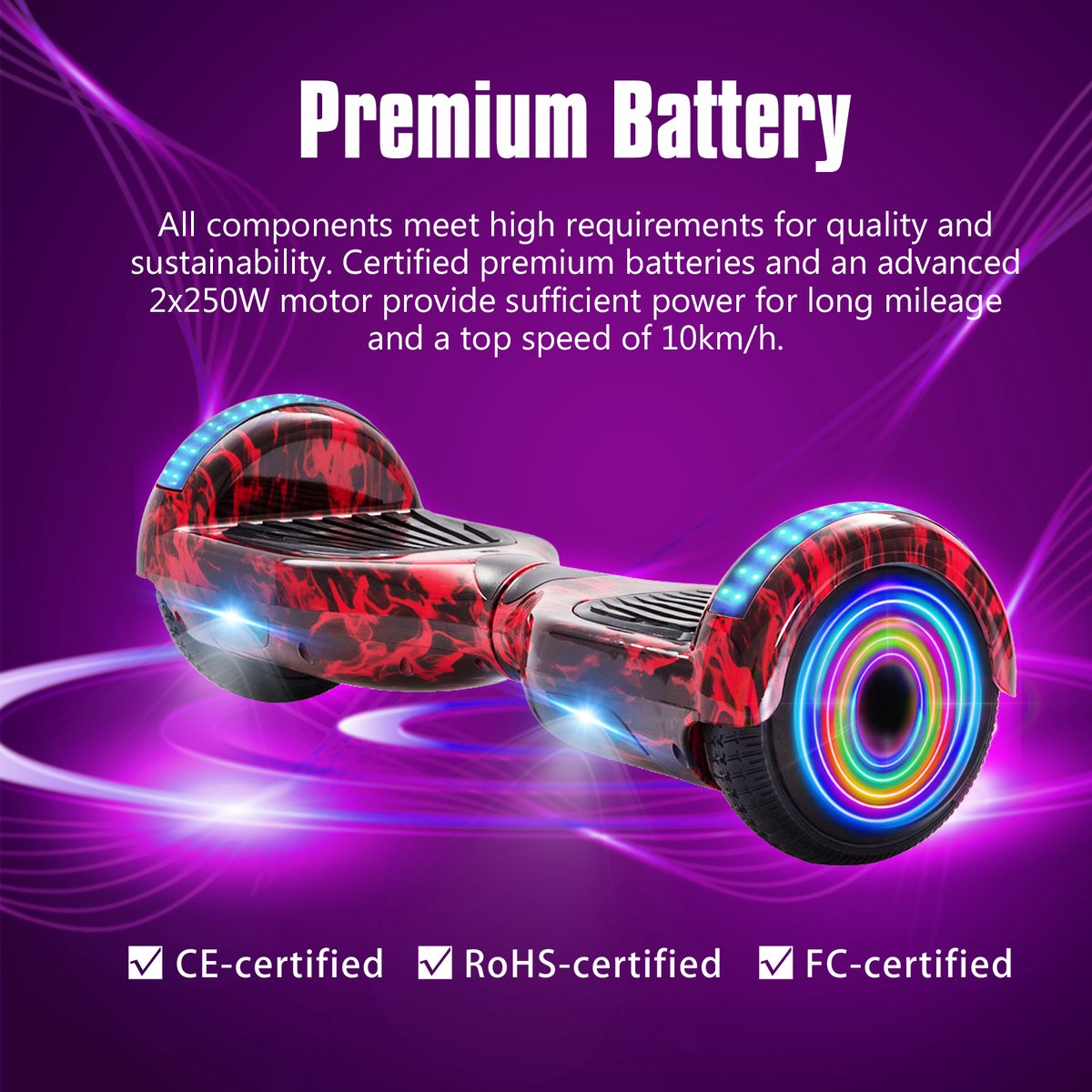 Hoverboard 6.5 Inch Bluetooth Led Smart Hover Twee Wielen Overboord ...