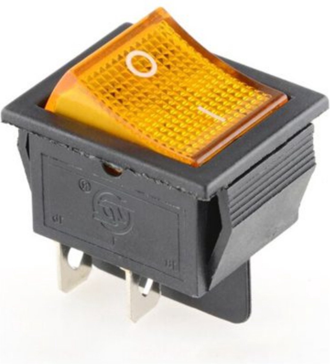 Wipschakelaar KCD4-101 - 2-Polig - 30x22mm - 12V - Max. 20A - Oranje | bol