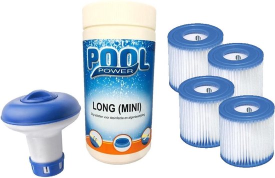 4x Intex H filter cartridge set met 1kg chloortabletten en ...