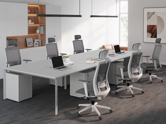 Workēa 6 persoons bureau bank - Wit - L120 cm - DOWNTOWN L 120 cm x H ...
