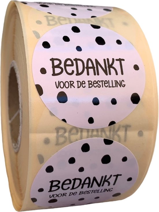 100 sluit stickers - Sluitzegel – Bedankt voor de bestelling | Zwart - Wit / Dots |... | bol.com