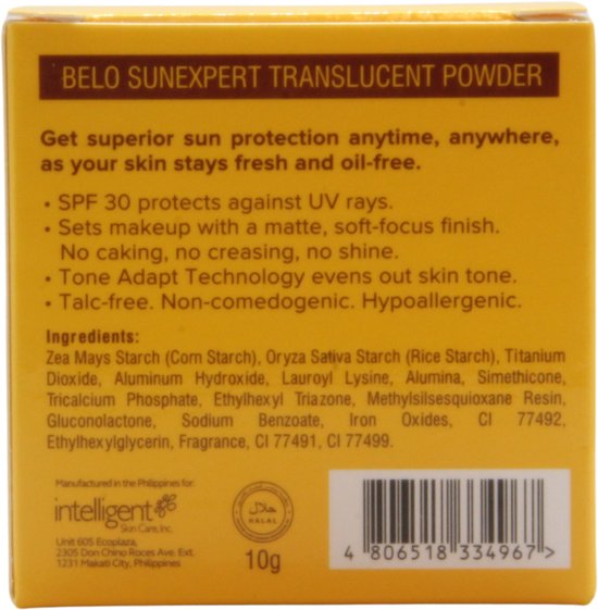 Belo Sunexpert Translucent loose powder SPF 30 10 gr | bol