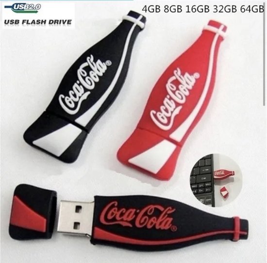 Coca-Cola USB 2.0 Flash Drive 4 GB Rood/Wit | bol.com