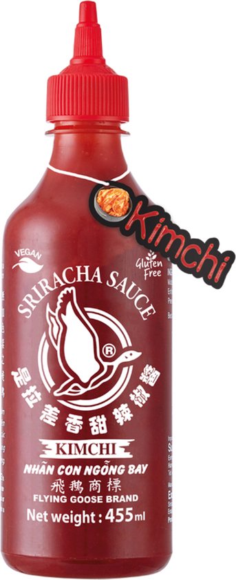 Flying Goose Siracha Chillisaus Kimchi smaak 455 ml | bol
