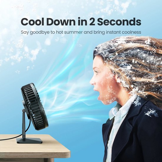 ADAAMS USB Desk Fan 90° Rotation Adjustment Portable Cooling Fan 4 ...