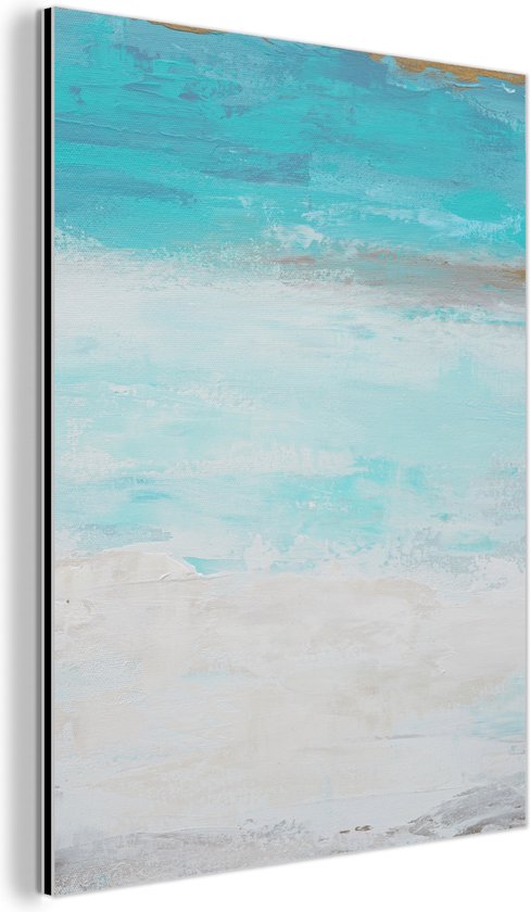 Wanddecoratie Metaal - Aluminium Schilderij Industrieel - Verf - Blauw ...